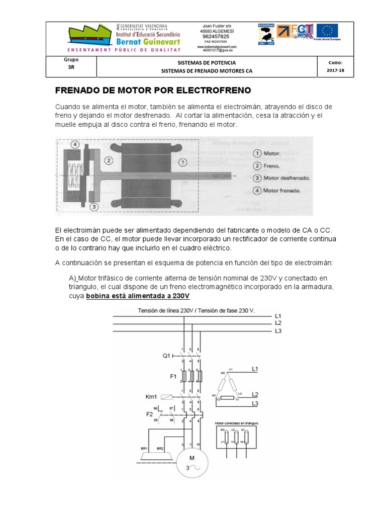 2.2 Esquemas Sistemas de Frenado Motores CA | Descargar gratis PDF | Motor eléctrico | Corriente ...