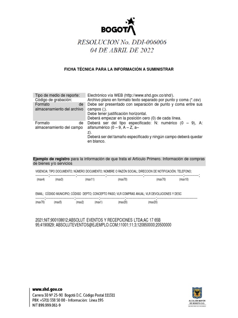 Anexo Res Ddi 006006 Medios Magneticos 2022 Ica | PDF | Ley de ...