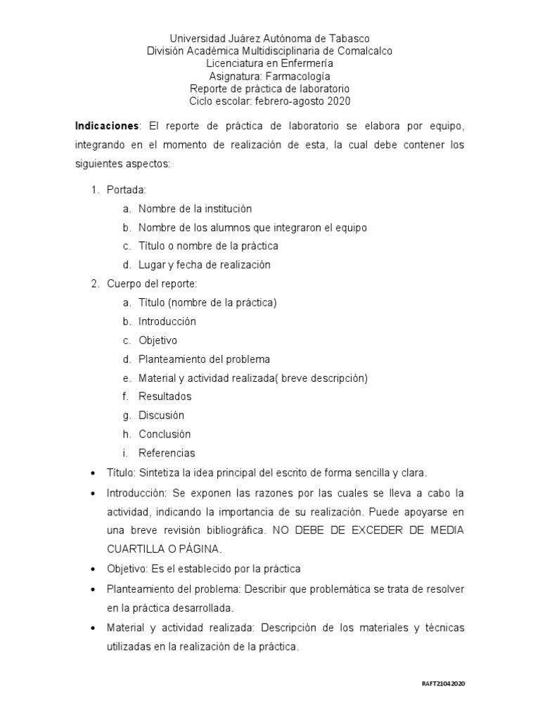 Formato de Reporte de Prácticas 2020 | PDF | Estilo apa | Laboratorios