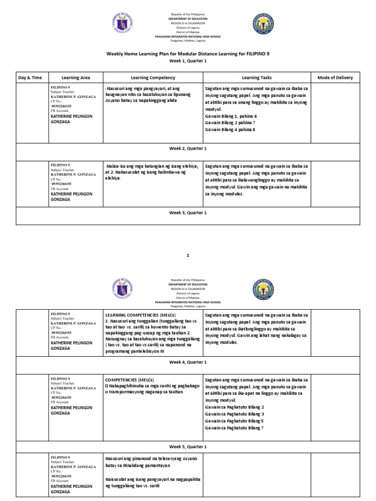 KPG WHLP Q1 Filipino-9 | PDF