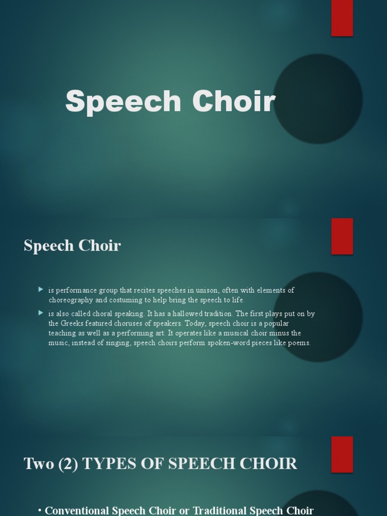 Speech-Choir-Presentation | PDF | Choir | Human Voice