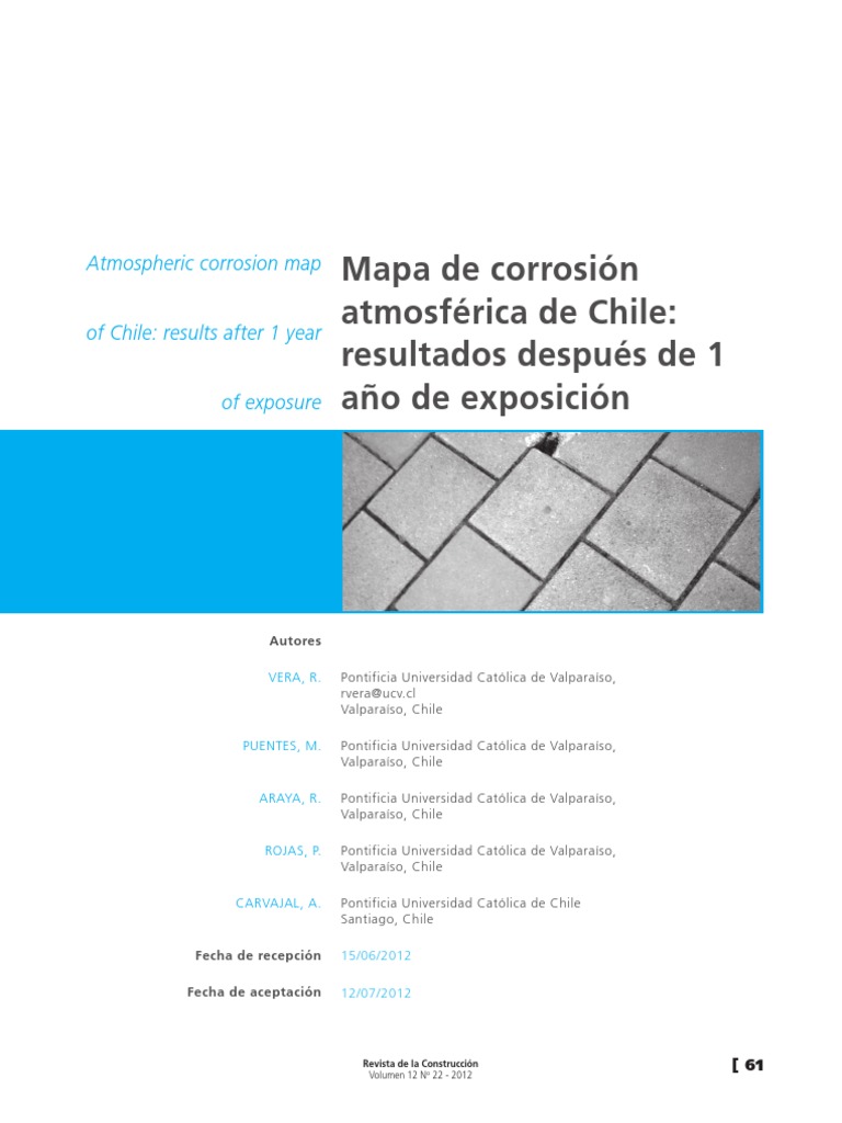 Mapa de La Corrosión Atmosférica de Chile | PDF | Corrosión | Contaminación