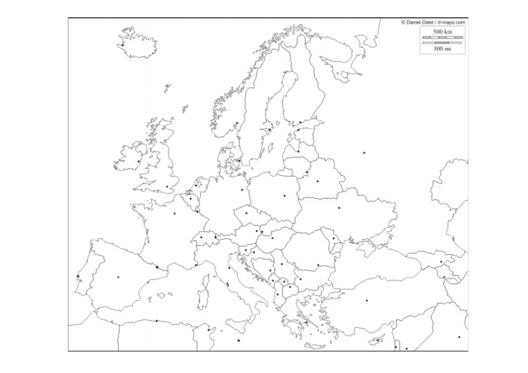 Mapa Político Europa Mudo Con Capitales | PDF