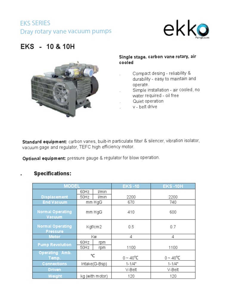 10 10h Eks | PDF | Pump | Vacuum