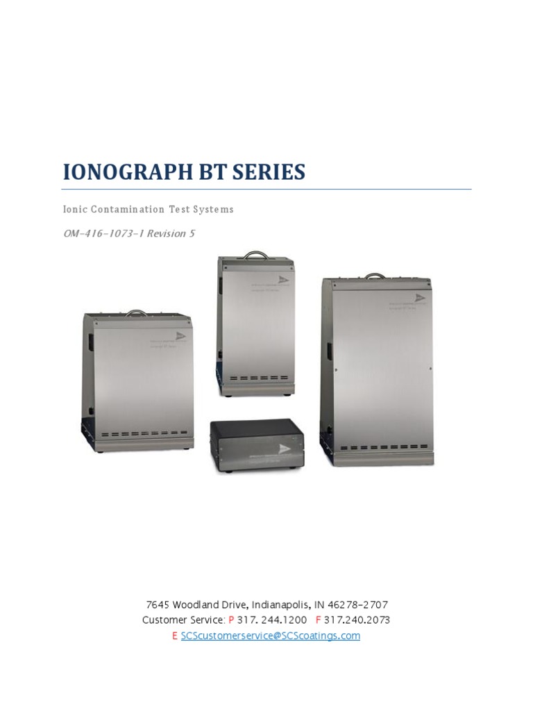 Ionograph BT Series: Ionic Contamination Test Systems | PDF ...