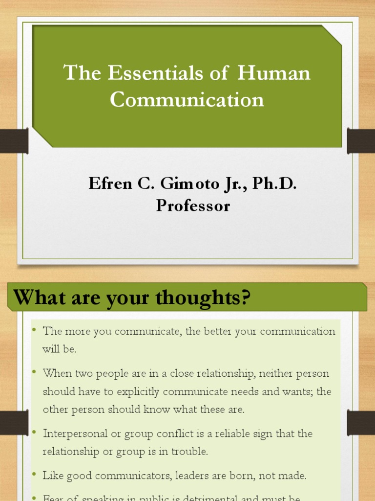 The Essentials of Human Communication | PDF | Power (Social And ...