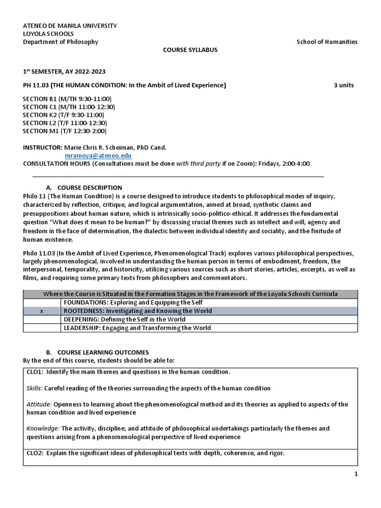 Understanding the Human Condition | PDF | Phenomenology (Philosophy ...