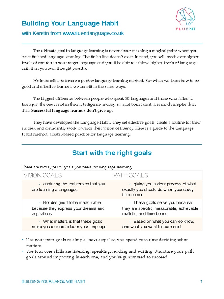 Building Your Language Habit | Download Free PDF | Fluency | Learning