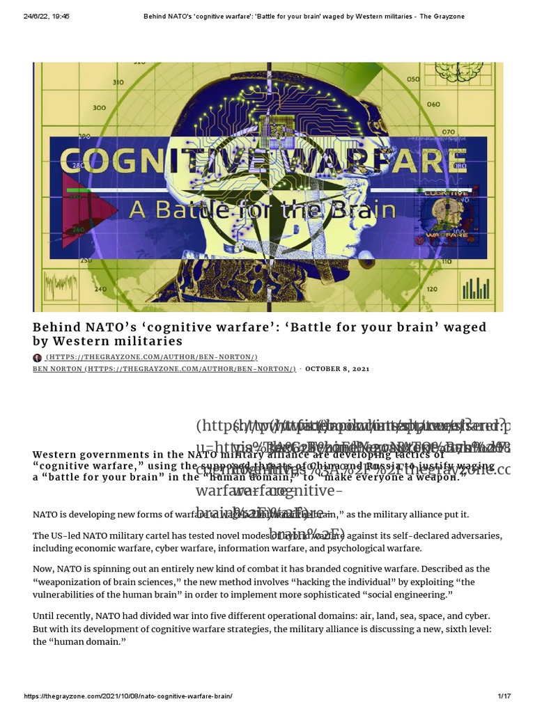 Behind NATO's 'Cognitive Warfare' - 'Battle For Your Brain' Waged by ...