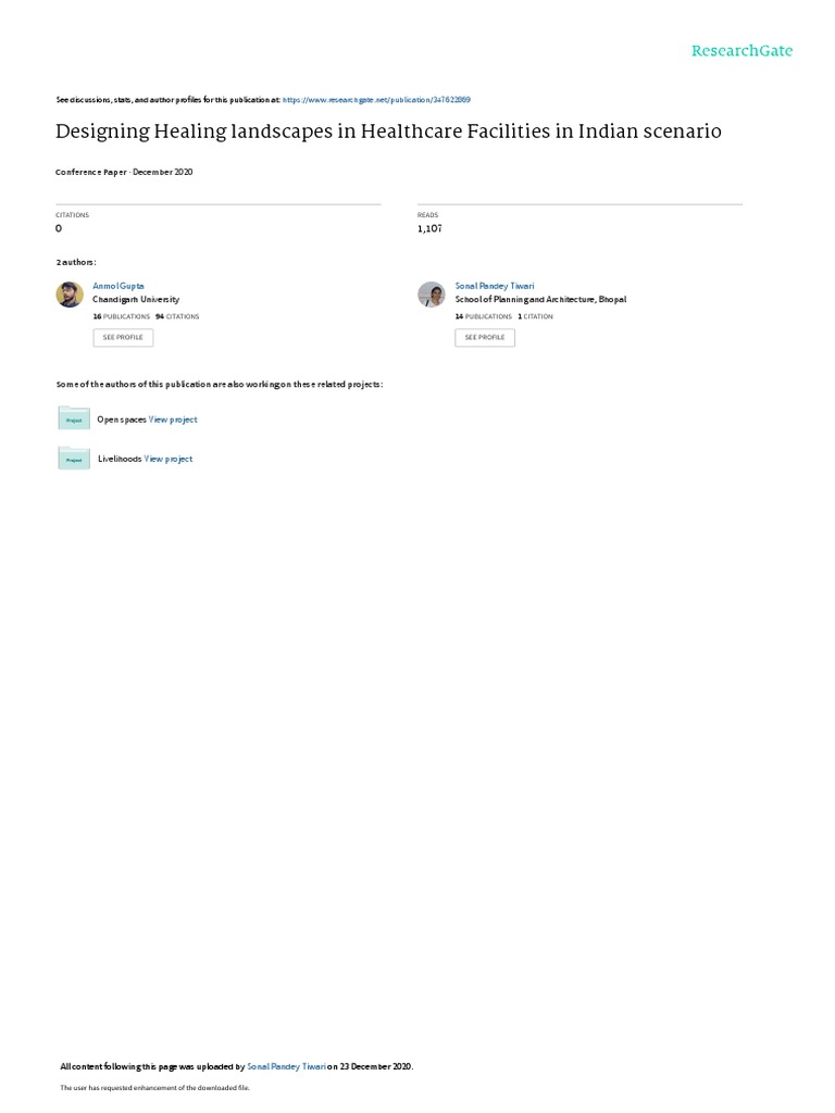 Designing Healing Landscapes in Healthcare Facilities in Indian ...