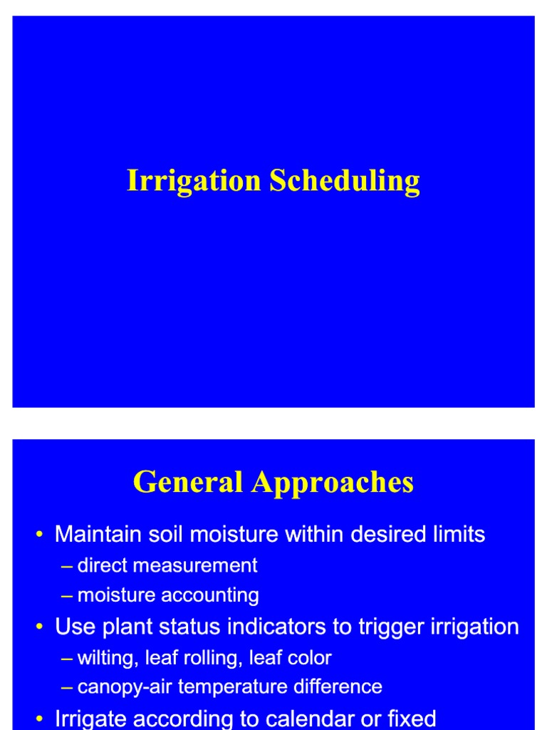 Irrigation Scheduling Techniques | PDF
