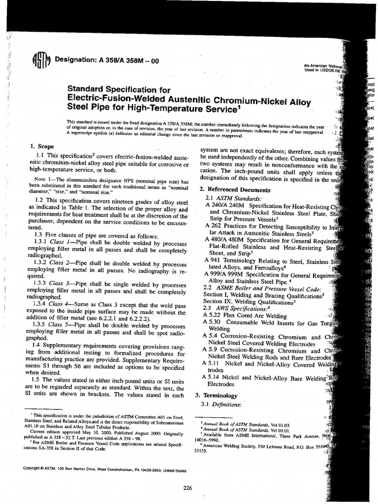 A358 A358m | PDF
