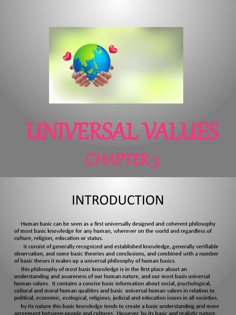 Universal Values Report | PDF | Dignity | Knowledge
