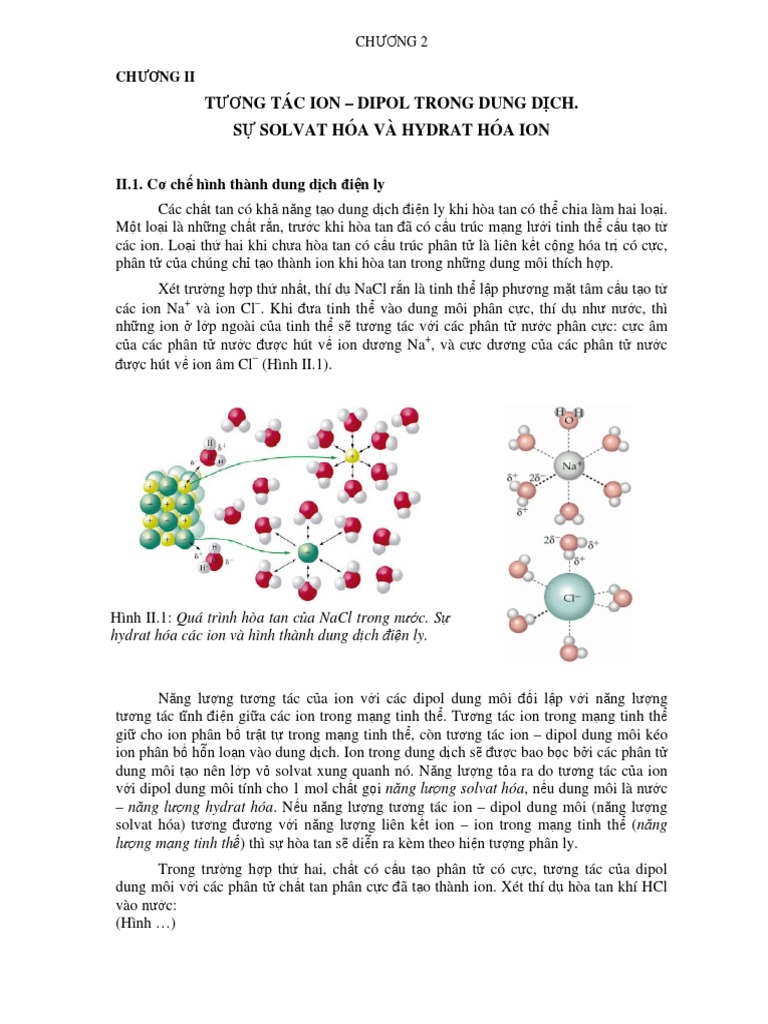 Nguyen - Chương II Tương tác ion - dipol trong dung dịch. | PDF