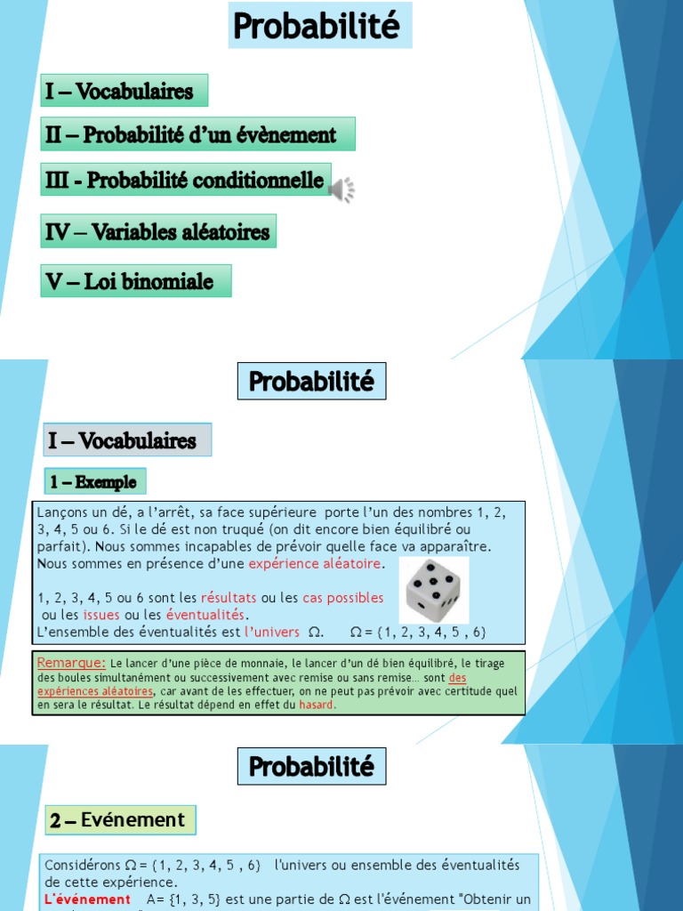 Probabilités pour le Bac PC | PDF | Variable aléatoire | Probabilité