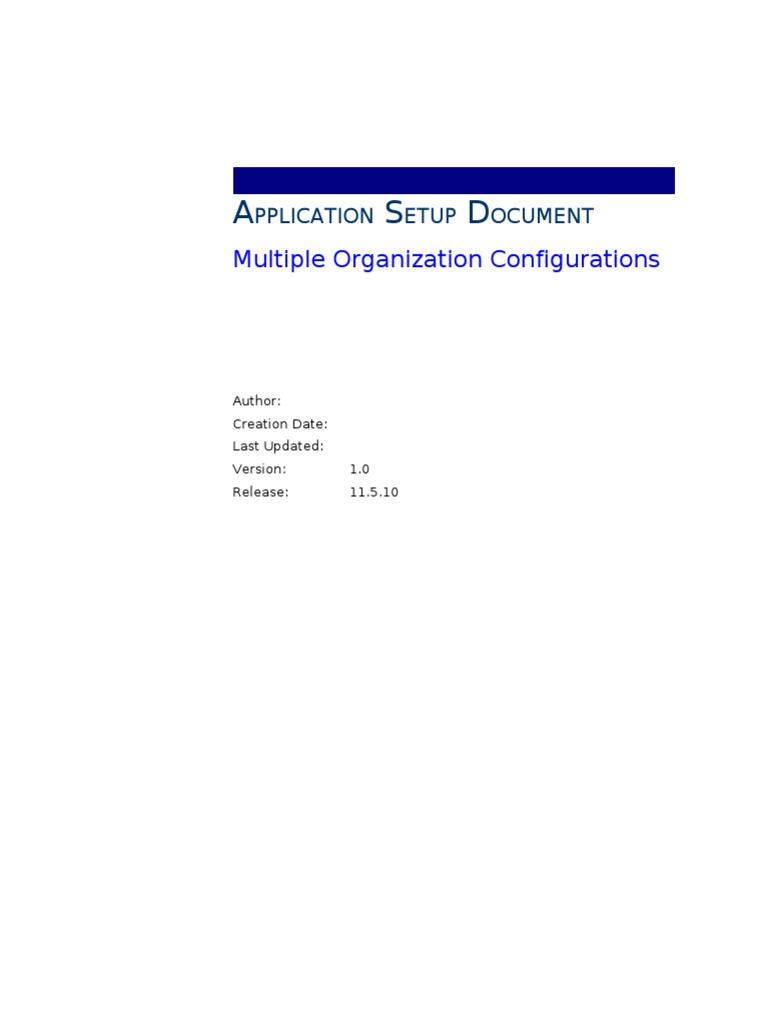 BR100 Application Configurations Multi Org. | PDF | Oracle Database ...