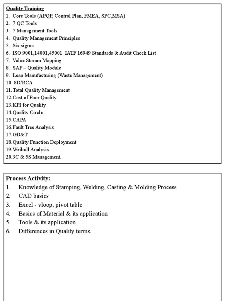 Quality Training | PDF