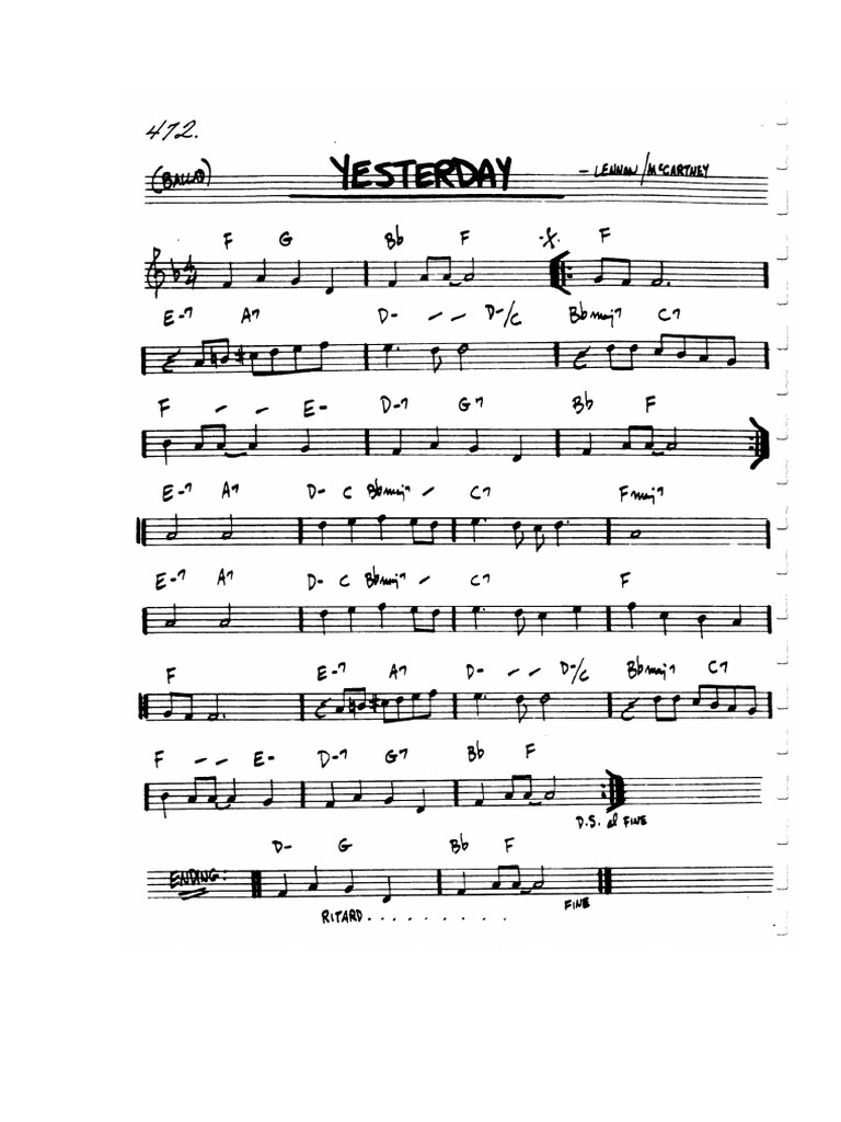 Yesterday - Real Book | PDF