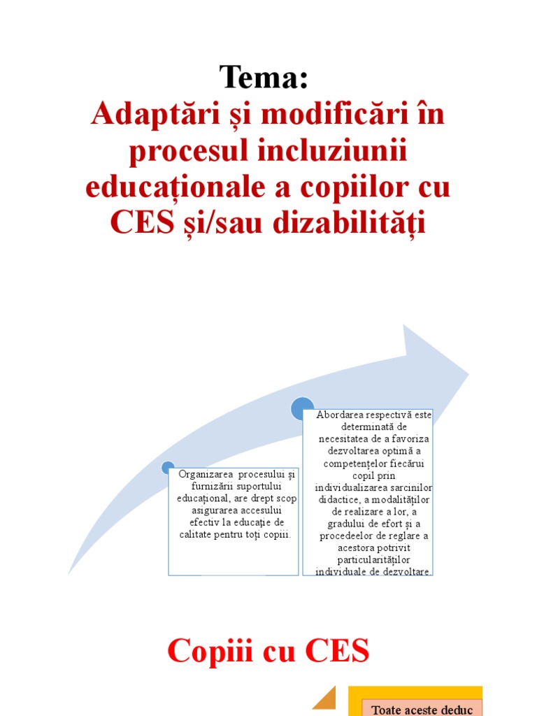 Adaptări Și Modificări În Procesul Incluziunii | PDF