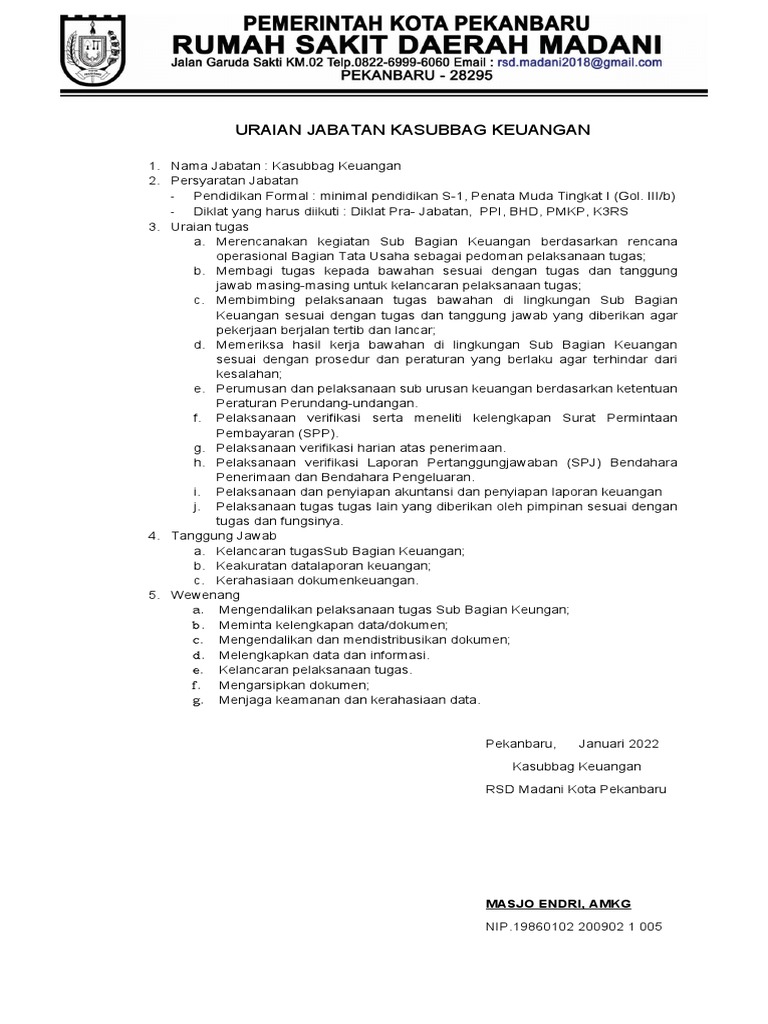 Uraian Jabatan | PDF