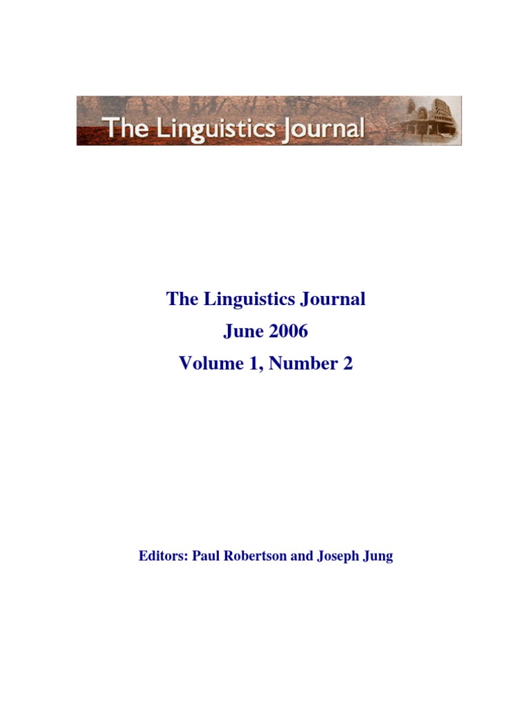 The Linguistic Journal | PDF | English As A Second Or Foreign Language ...