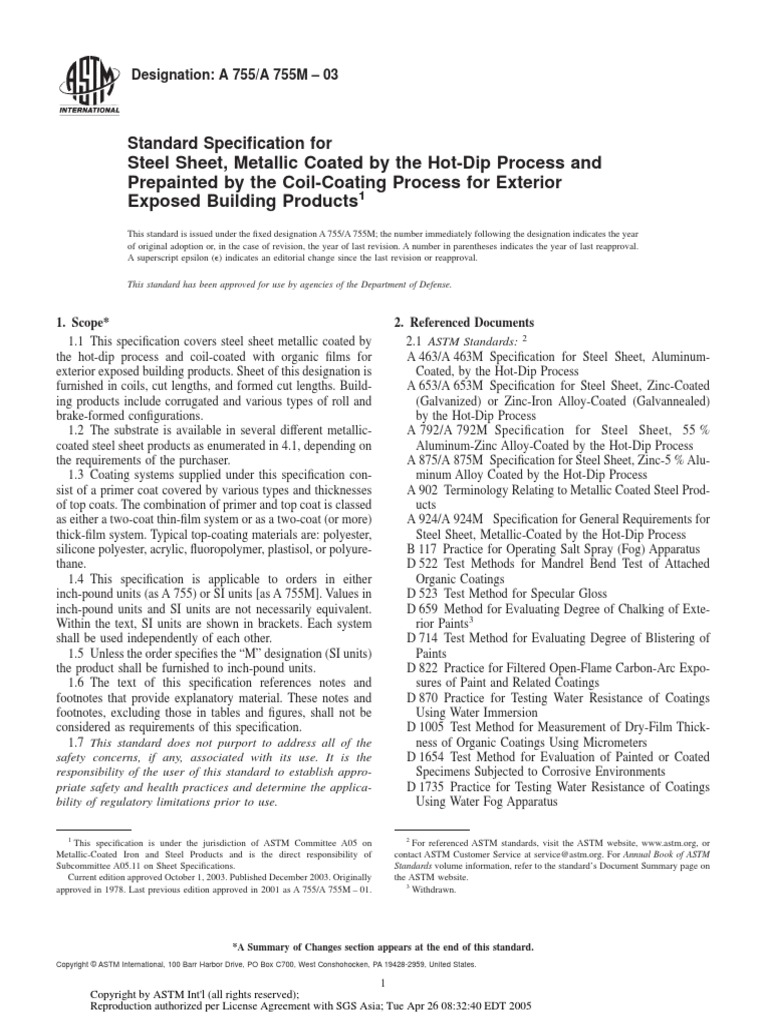 Astm A755 CCL | PDF | Sheet Metal | Paint