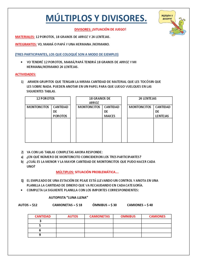 Múltiplos y Divisores | PDF
