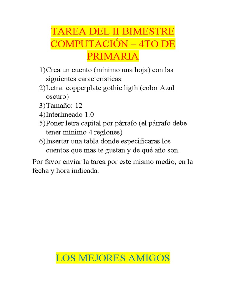 Tarea de Computacion Segundo Bimestre | PDF