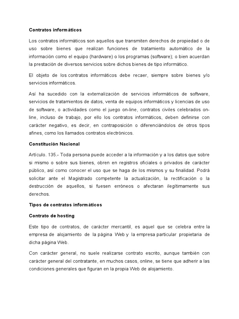 Análisis completo de los diferentes tipos de contratos informáticos ...