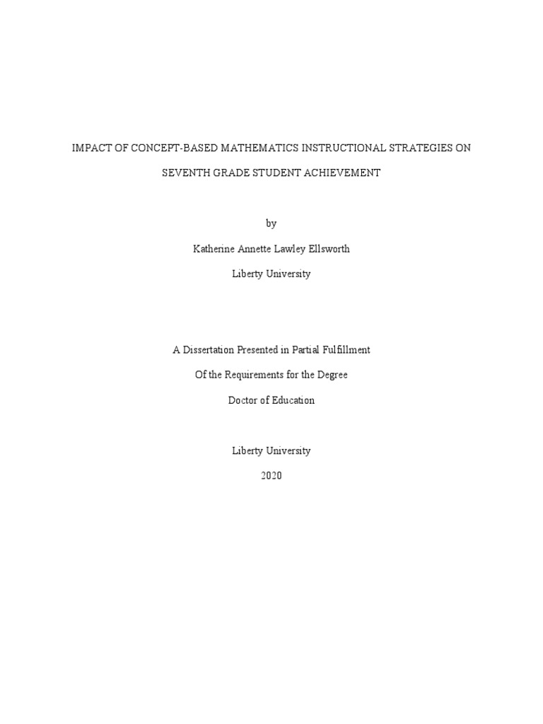 Thesis Backup Impact of Concept-Based Mathematics Instructional ...