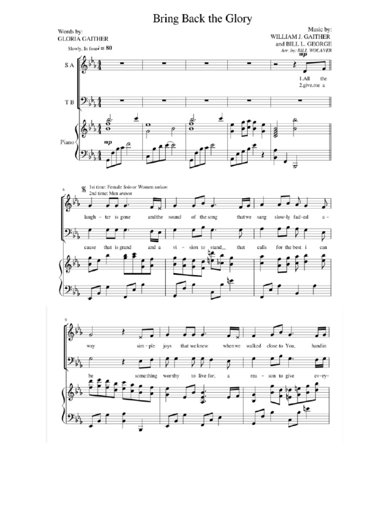 Bring Back SATB Full | PDF