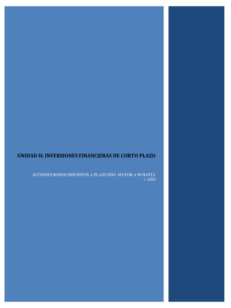Unidad II Inversiones Financieras | PDF | normas internacionales de INFORMACION FINANCIERA ...