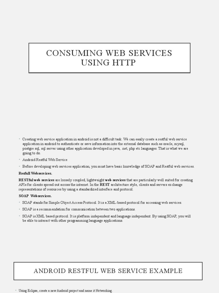 Consuming Web Services Using HTTP | PDF | Representational State Transfer | Web Service