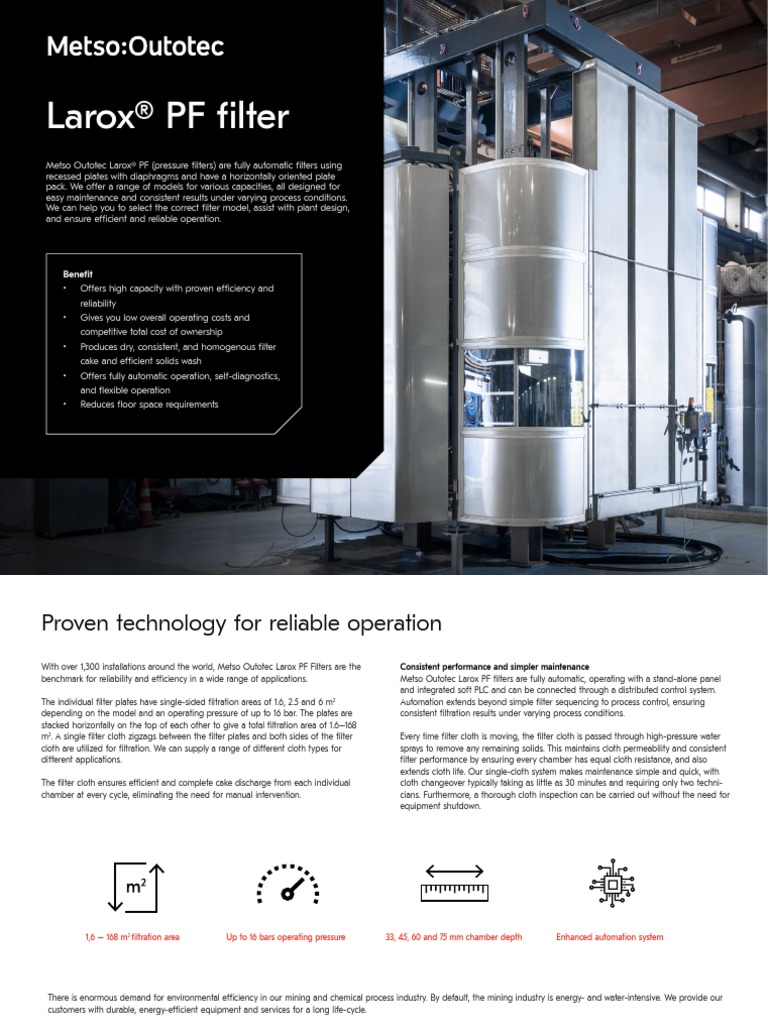 Brochure Larox PF Brochure 2022 Web | PDF | Filtration | Sustainability