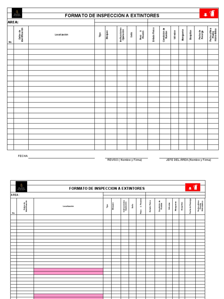 Formato Inspección Extintores | PDF