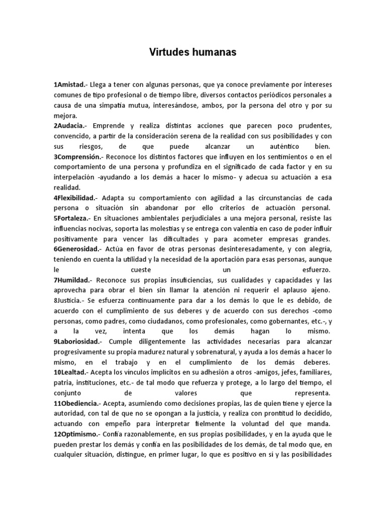 Virtudes Humanas Pdf