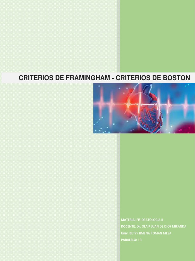 Criterios de Framingham - Criterios de Boston | PDF | Insuficiencia ...