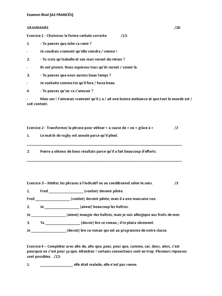 A2 Frances Grammaire | PDF