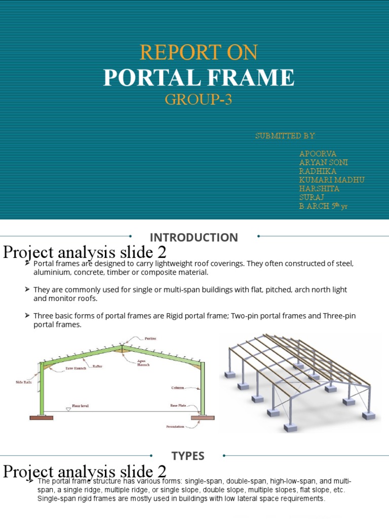 Report on Portal Frame Design | PDF | Beam (Structure) | Roof