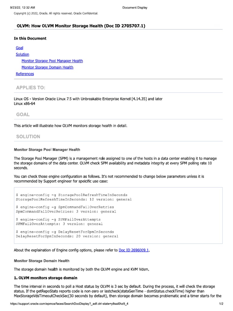 OLVM - How OLVM Monitor Storage Health | PDF