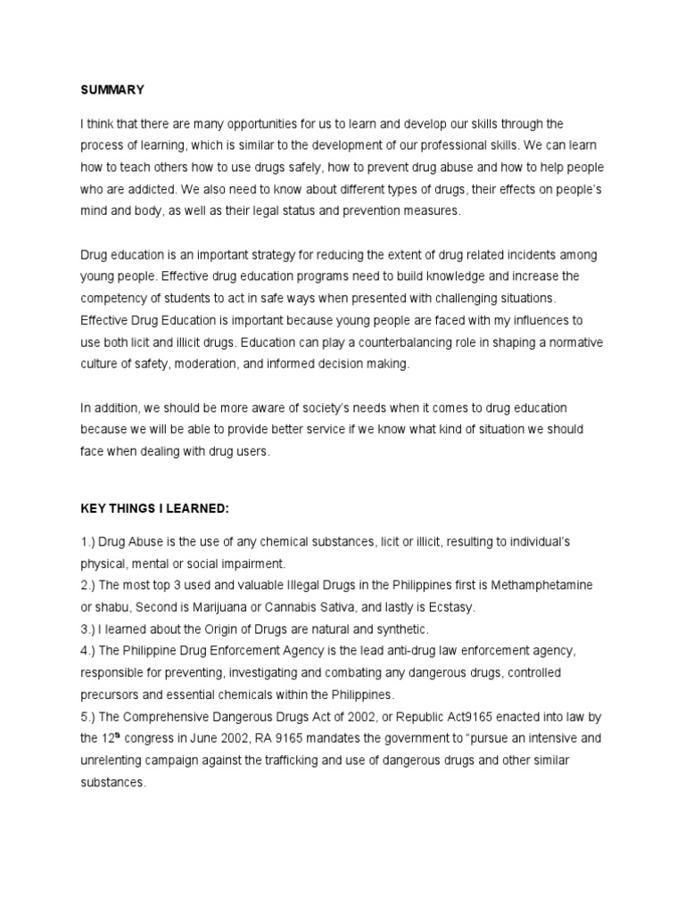 Drug Education | PDF