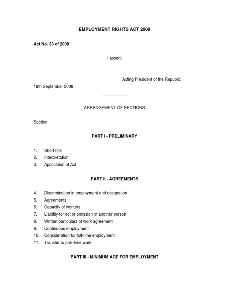Employment Rights Act 2008-Old | PDF