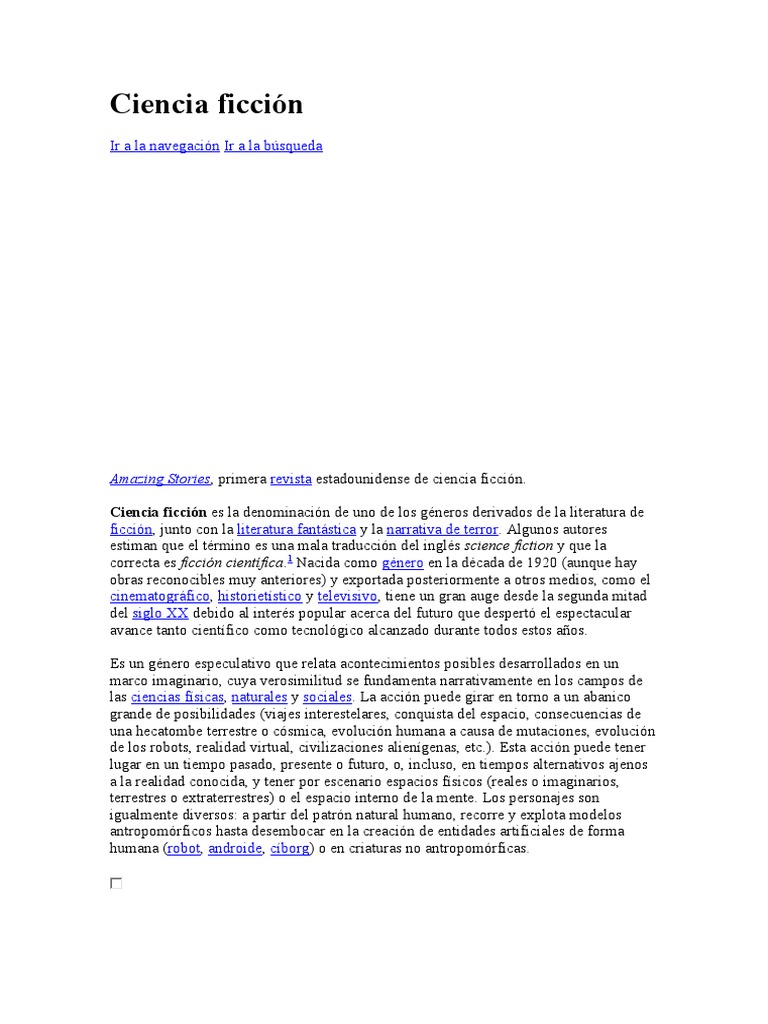 La Ciencia Ficción | PDF | Ciencia ficción | Ciencia Ficción Analógica ...