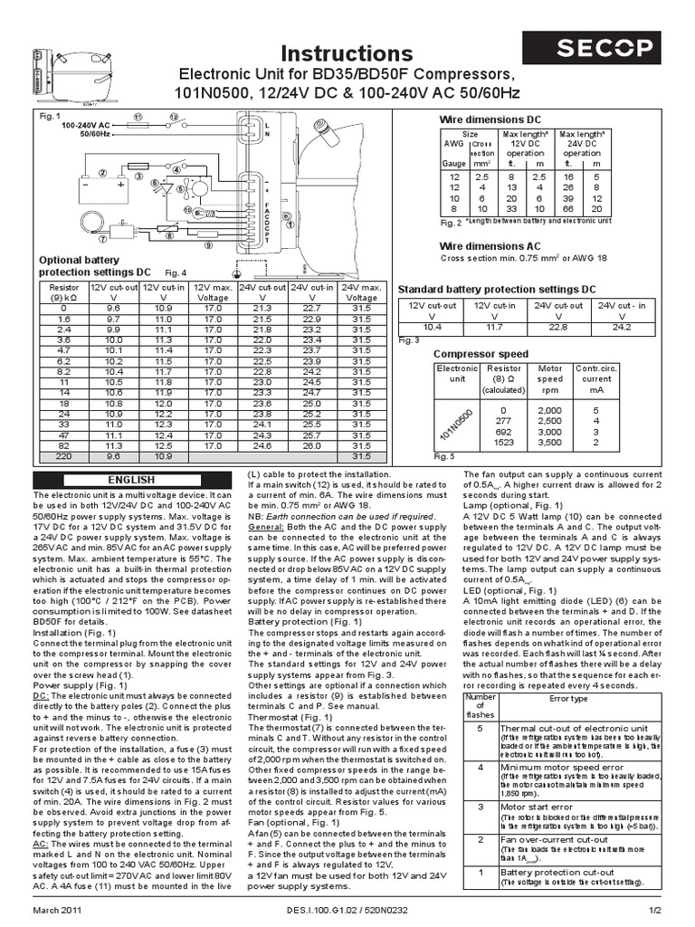 Electronic Unit 101 N0500 Instructions | Download Free PDF | Power ...