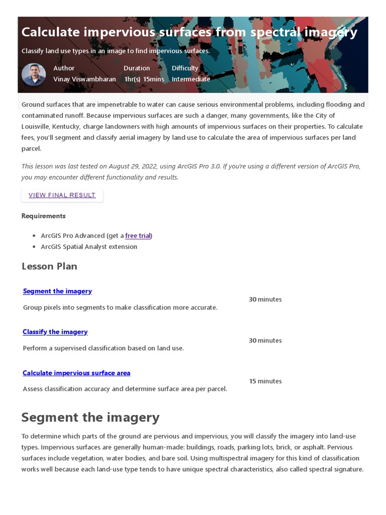 Impervious Surface Calculation Guide | PDF | Image Segmentation | Statistical Classification