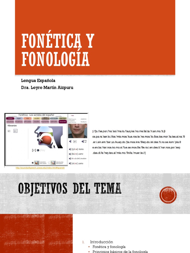 Tema 2 Fonética y Fonología - Presentación | PDF | Palabra | Vocal