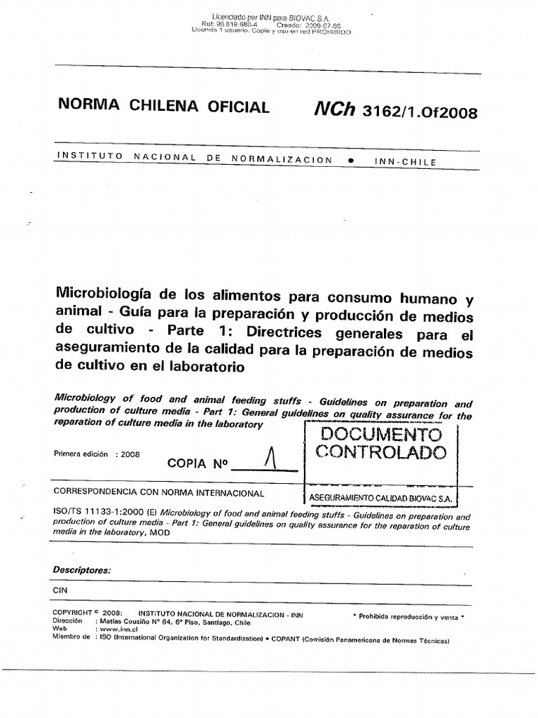 NCH 3162-1.of2008 | PDF