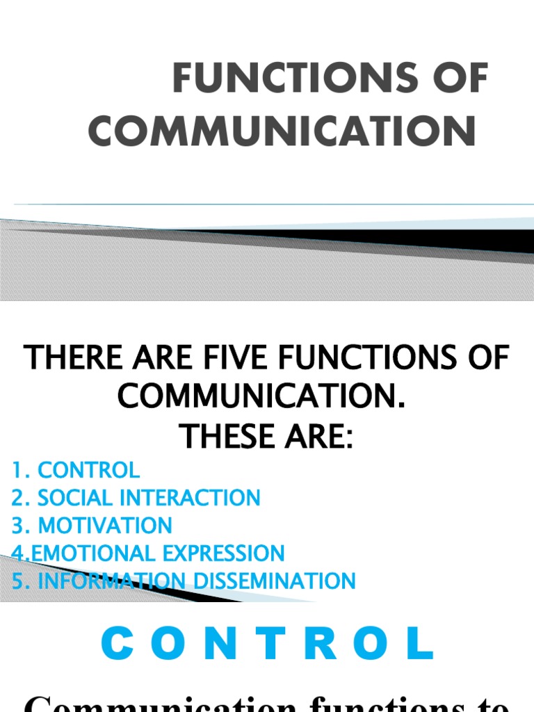 FUNCTIONS-OF-COMMUNICATION | PDF