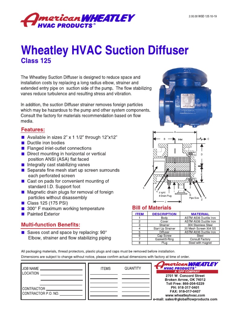 Suction Diffuser Class 125 WSD 125 12-19 | PDF