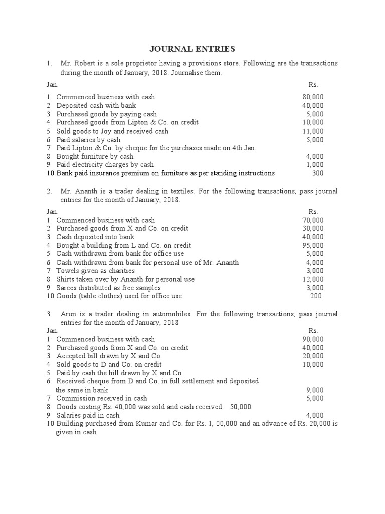 Module - 3 Journal Entries | PDF | Payments | Cheque